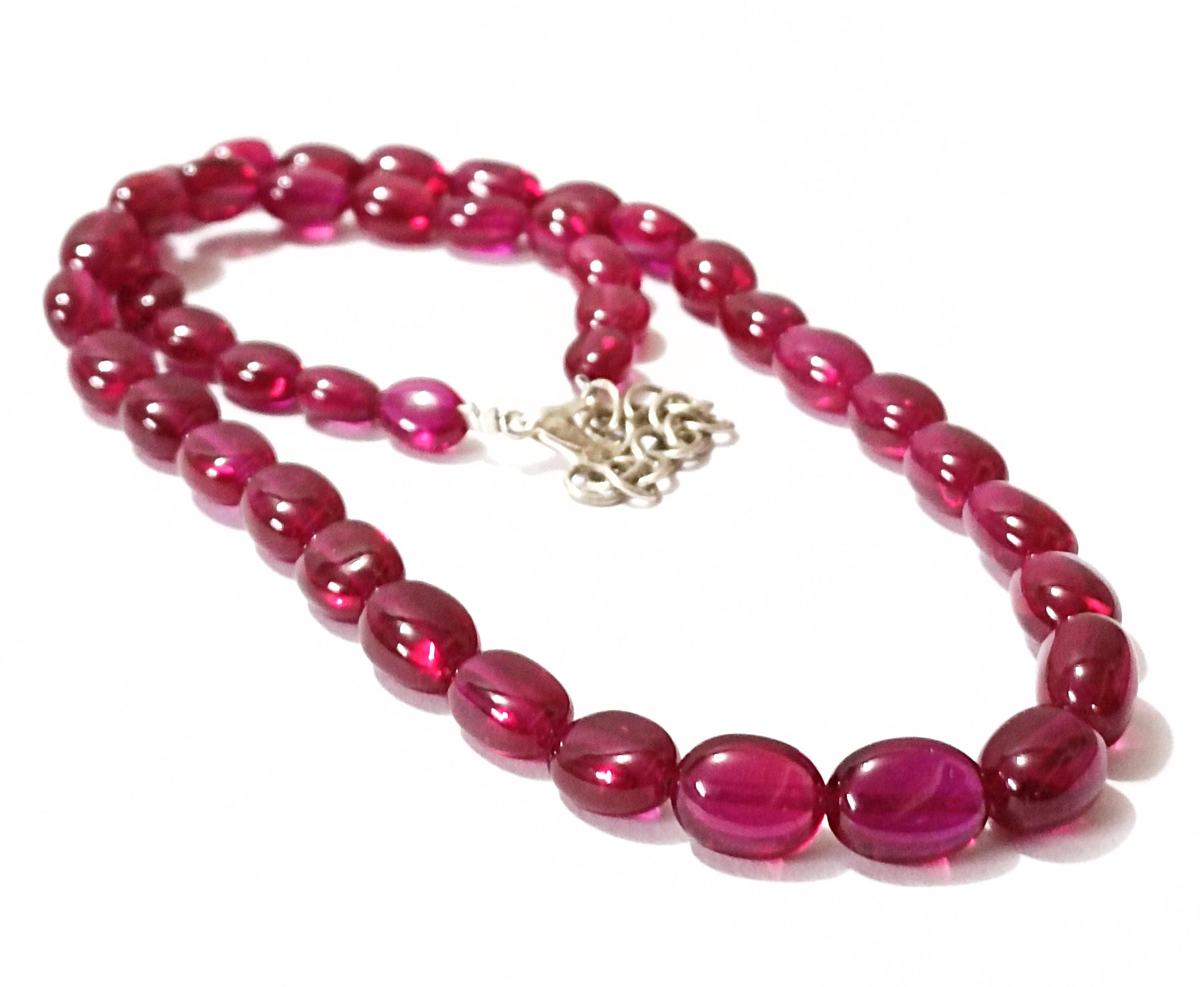 Natural Ruby Necklace|top Quality Ruby Smooth Nuggets Beads|amazing ...