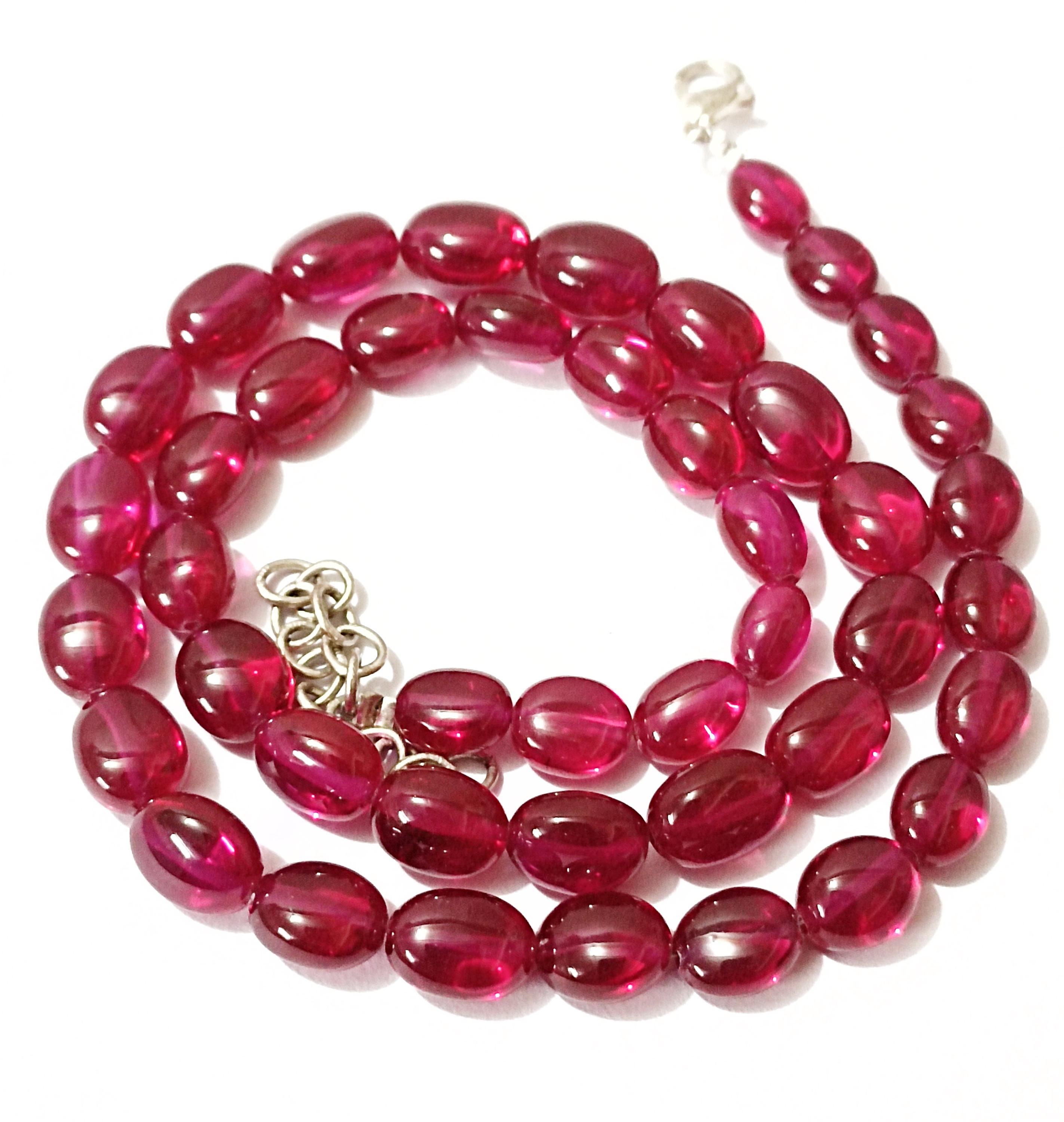 Natural Ruby Necklace|top Quality Ruby Smooth Nuggets Beads|amazing ...