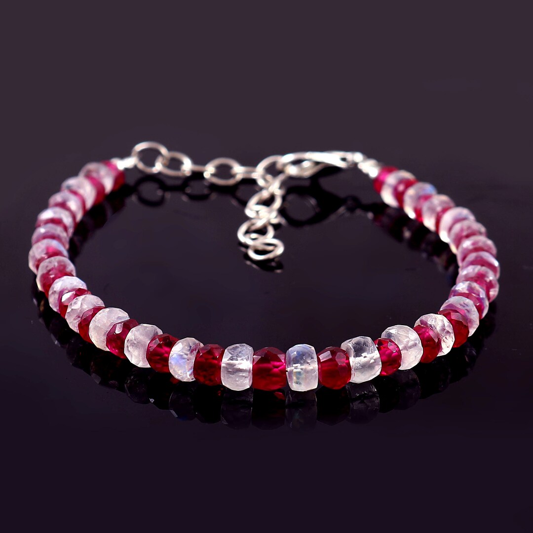 RUBY BRACELET'S, Genuine Ruby Bracelet, Dainty Bracelet, Ruby Stacking ...