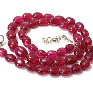 Natural Ruby Necklace|top Quality Ruby Smooth Nuggets Beads|amazing ...