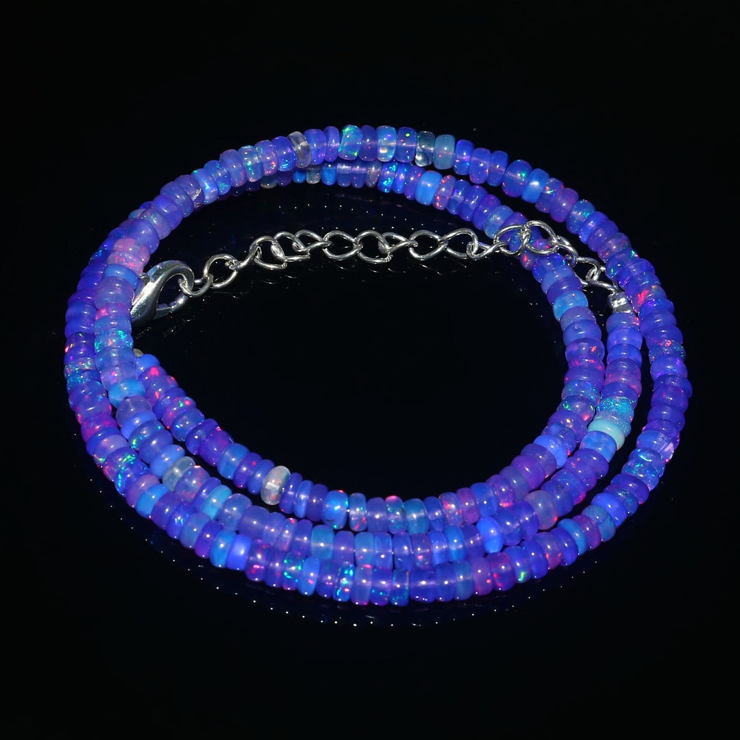 PURPLE OPAL Necklace|natural Purple Opal Bead Necklace|fire Opal ...