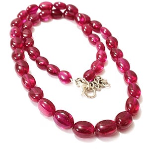 Natural Ruby Necklace|top Quality Ruby Smooth Nuggets Beads|amazing ...
