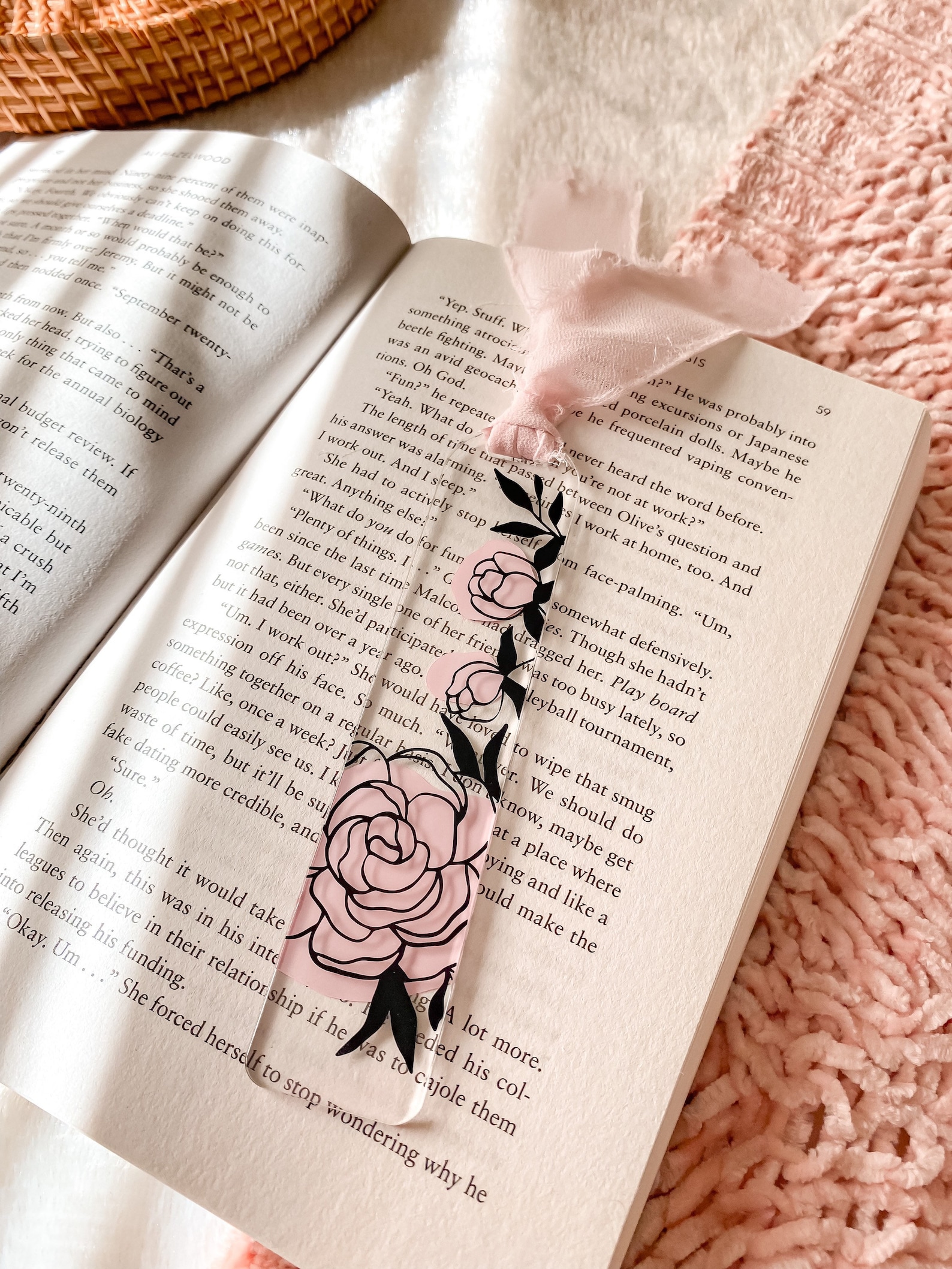 Aesthetic Acrylic Bookmark With Boho Ribbon Butterfly Lover - Etsy