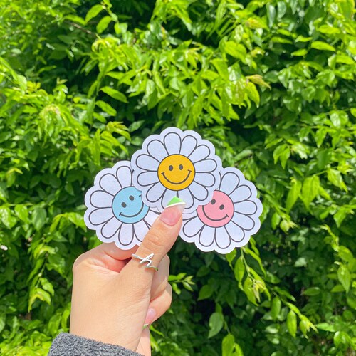 Pink Daisy Sticker Waterproof Stickers Positivity Kindness - Etsy