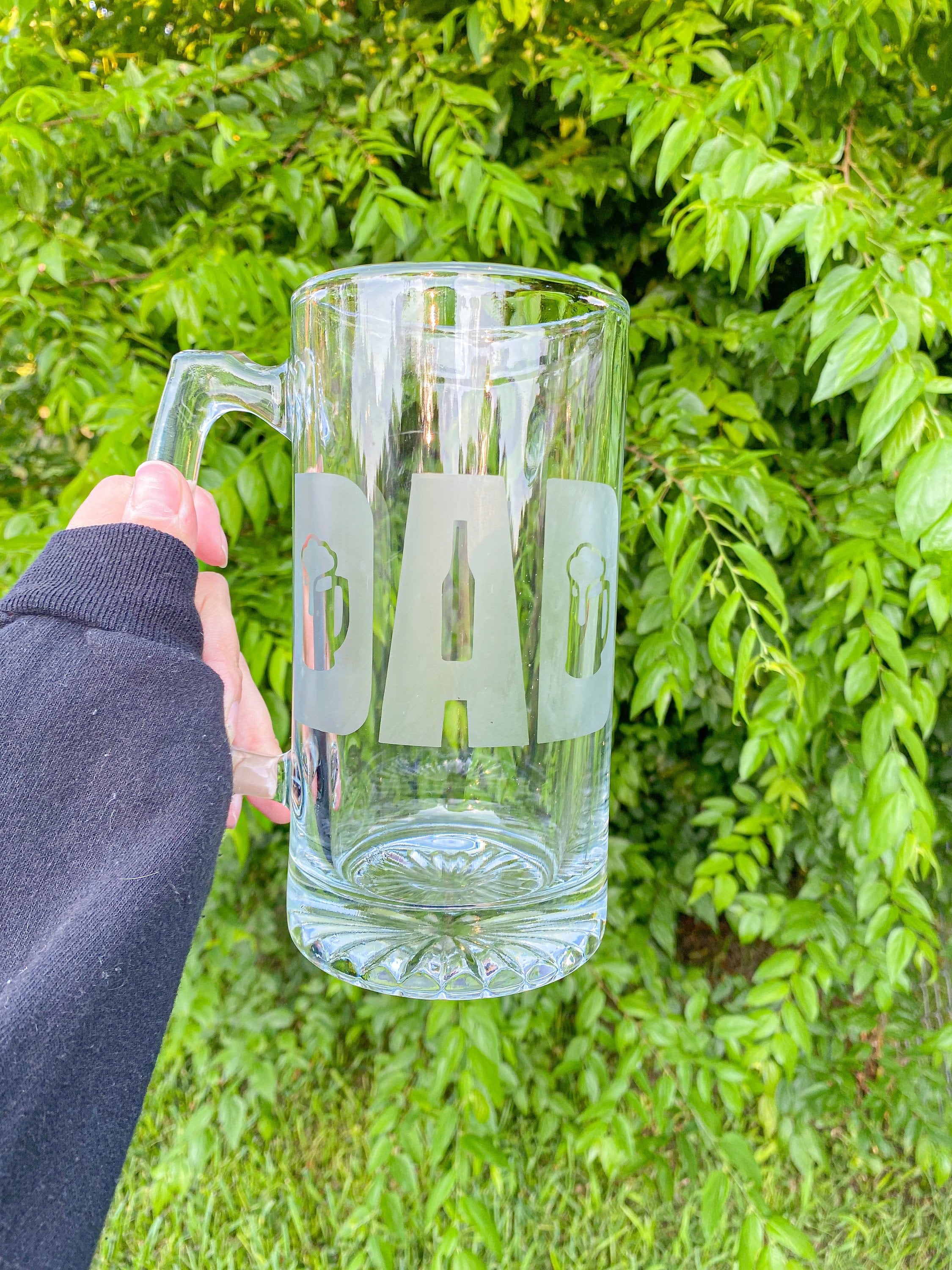 DAD Etched Beer Mug Fathers Day Gift Personalized Gifts - Etsy
