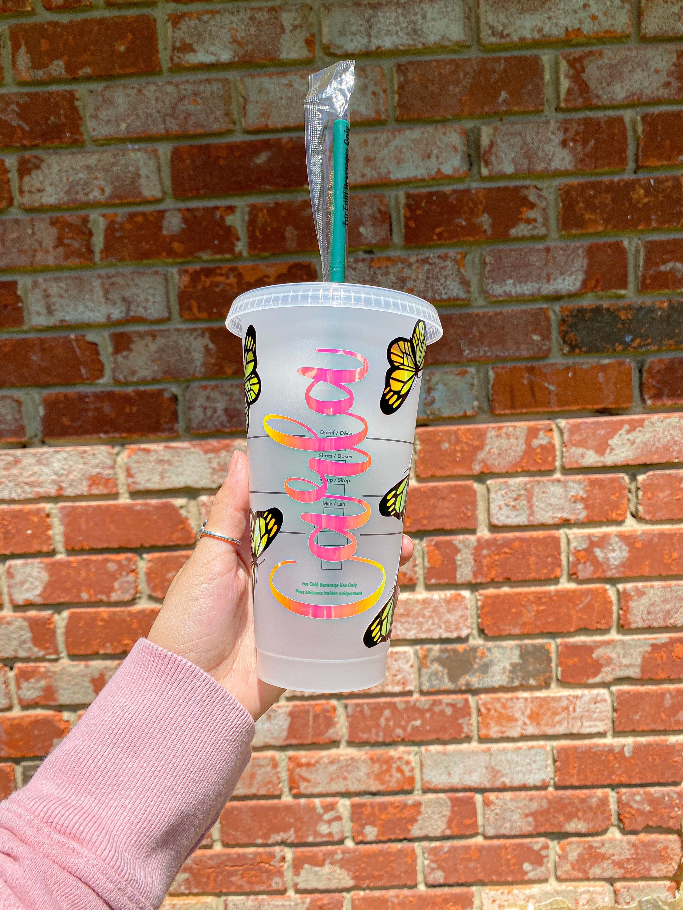 Spring Butterfly Starbucks Cup Holographic Gift for - Etsy