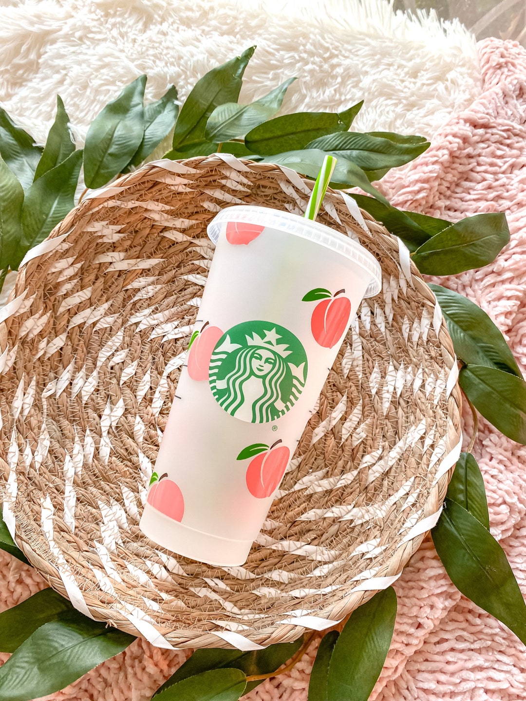 Personalized Peach Fruit Starbucks Cold Cup | Cute Gift for Peaches ...
