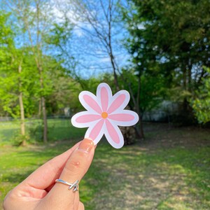 Pink Daisy Sticker | Waterproof Stickers | Positivity Kindness Sticker ...