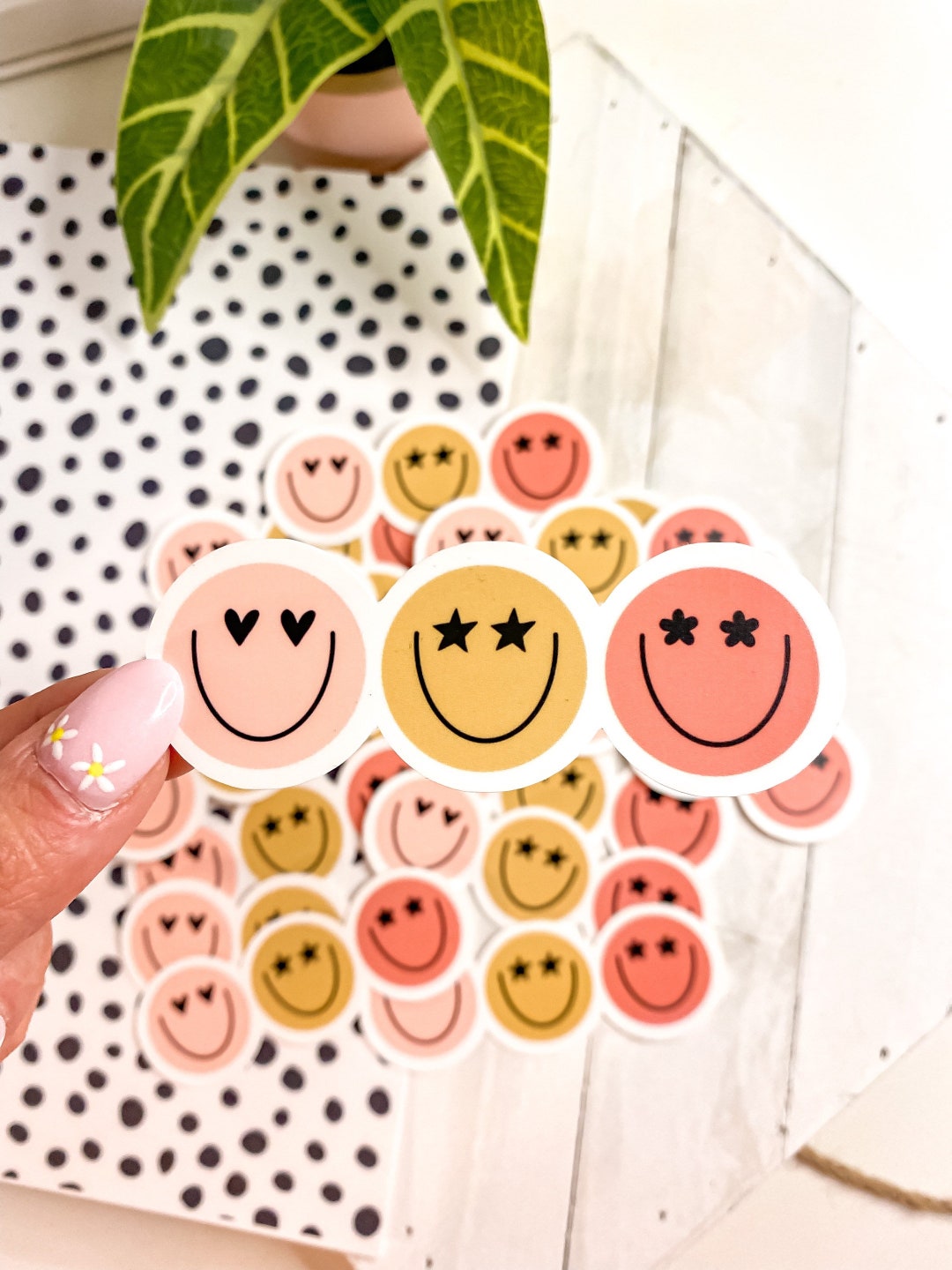 Happy Face Boho Stickers | Smiley Waterproof Laptop Stickers ...