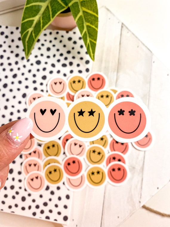 Happy Face Boho Stickers Smiley Waterproof Laptop Stickers | Etsy