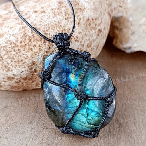 Natural Labradorite Stone Pendant Necklace-healing Natural - Etsy