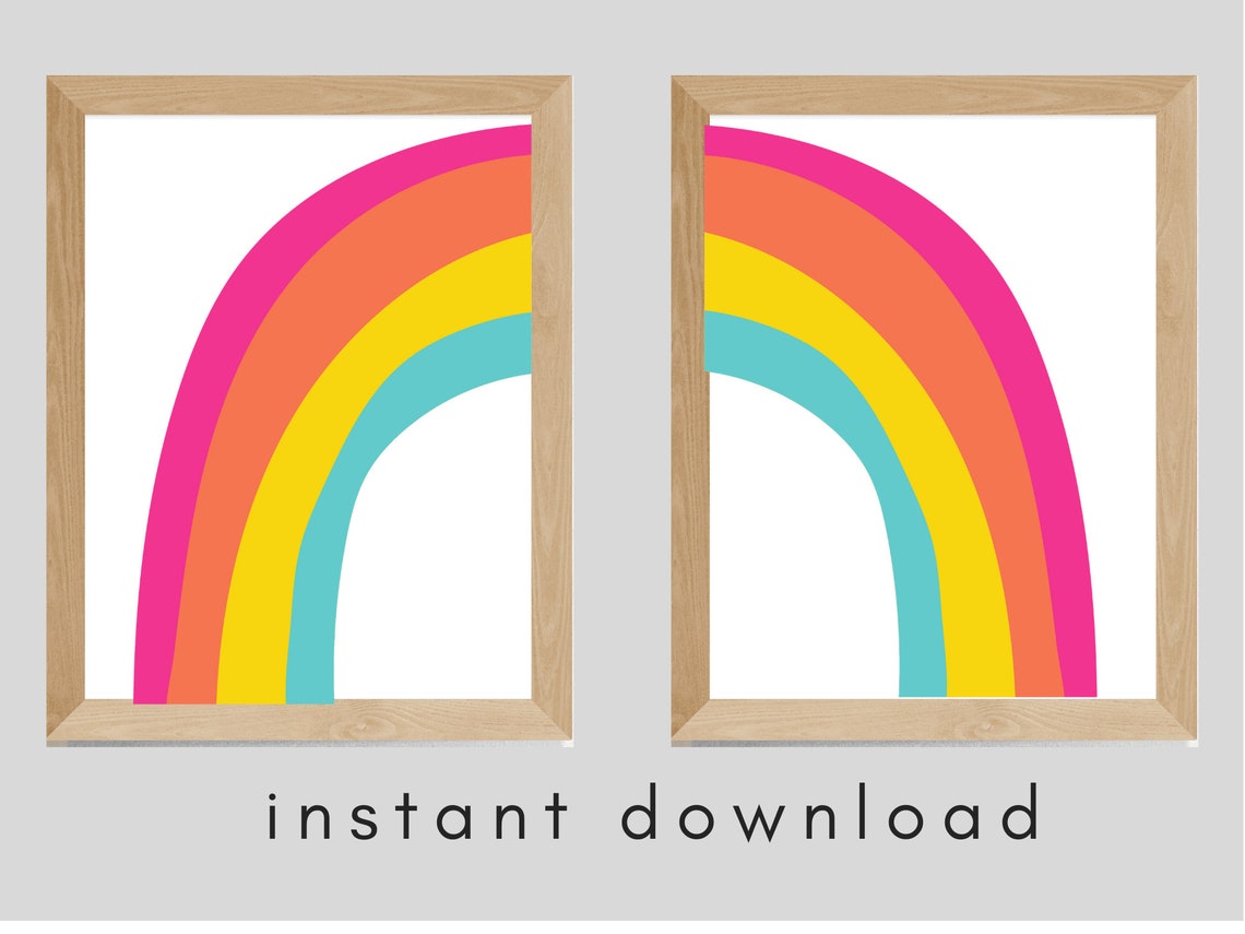 Rainbow Wall Art PRINTABLE Nursery Decor Nursery Wall Art - Etsy