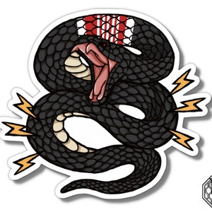 Black Belt Viper Snake Sticker Glossy Vinyl Stickers Die Cut Stickers ...