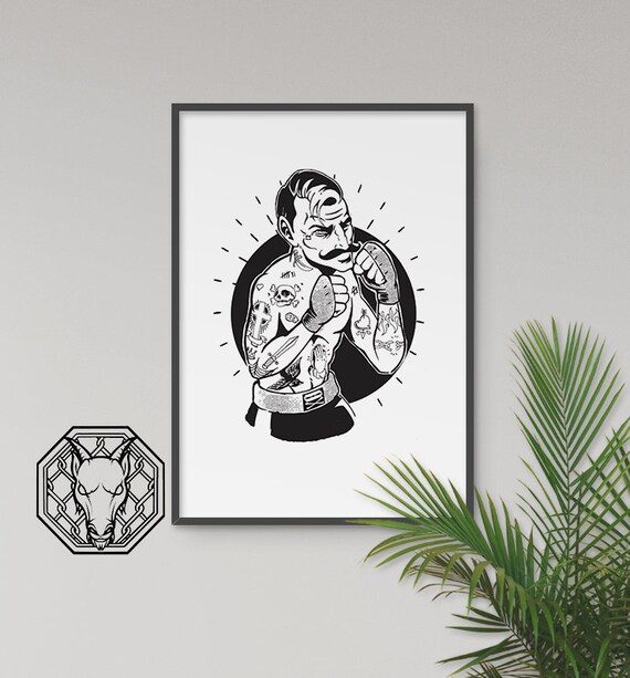 Old School Boxer Print Perfect for a tattoo enthusiast | Etsy