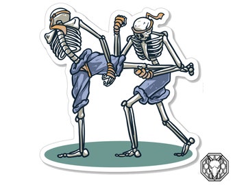 Skeleton Muay Thai Sticker Kung Fu Martial Arts Sticker - Etsy