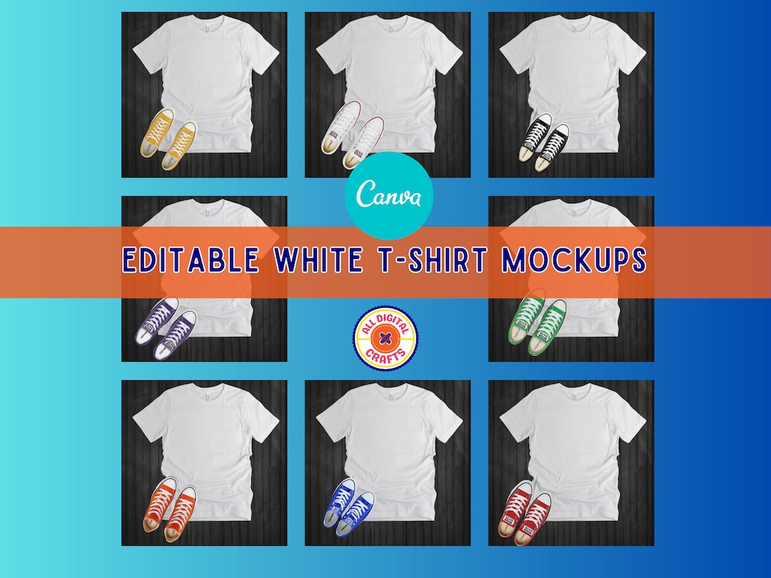 White T-shirt and Converse Mockup - Canva - Etsy