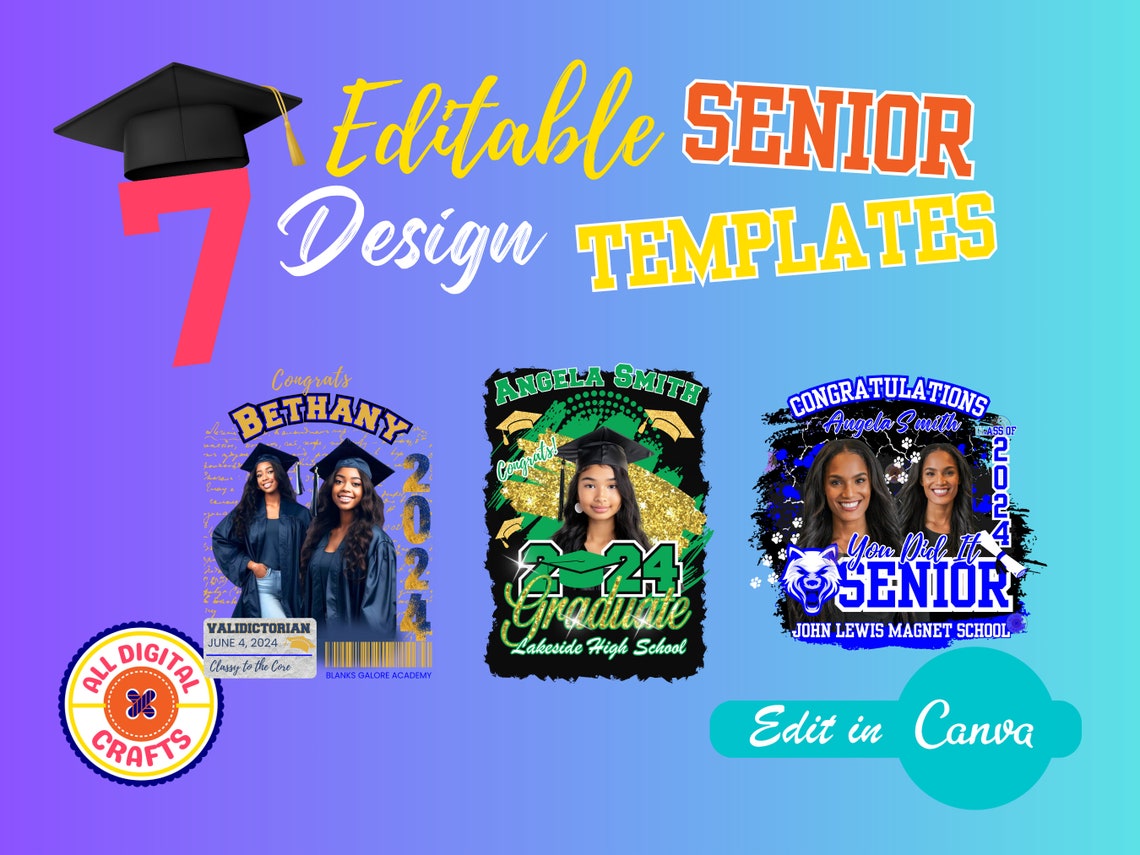 Editable Graduation Templates Canva - Etsy