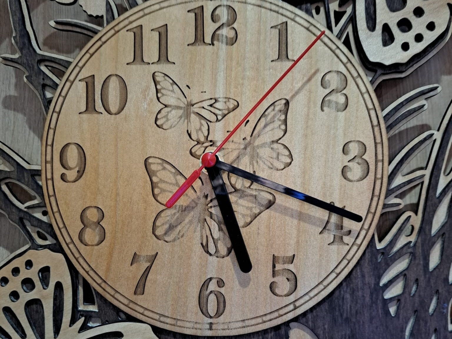 Multi Layered Butterfly Clock for Wall, Butterfly Wall Art, Unique Wall ...