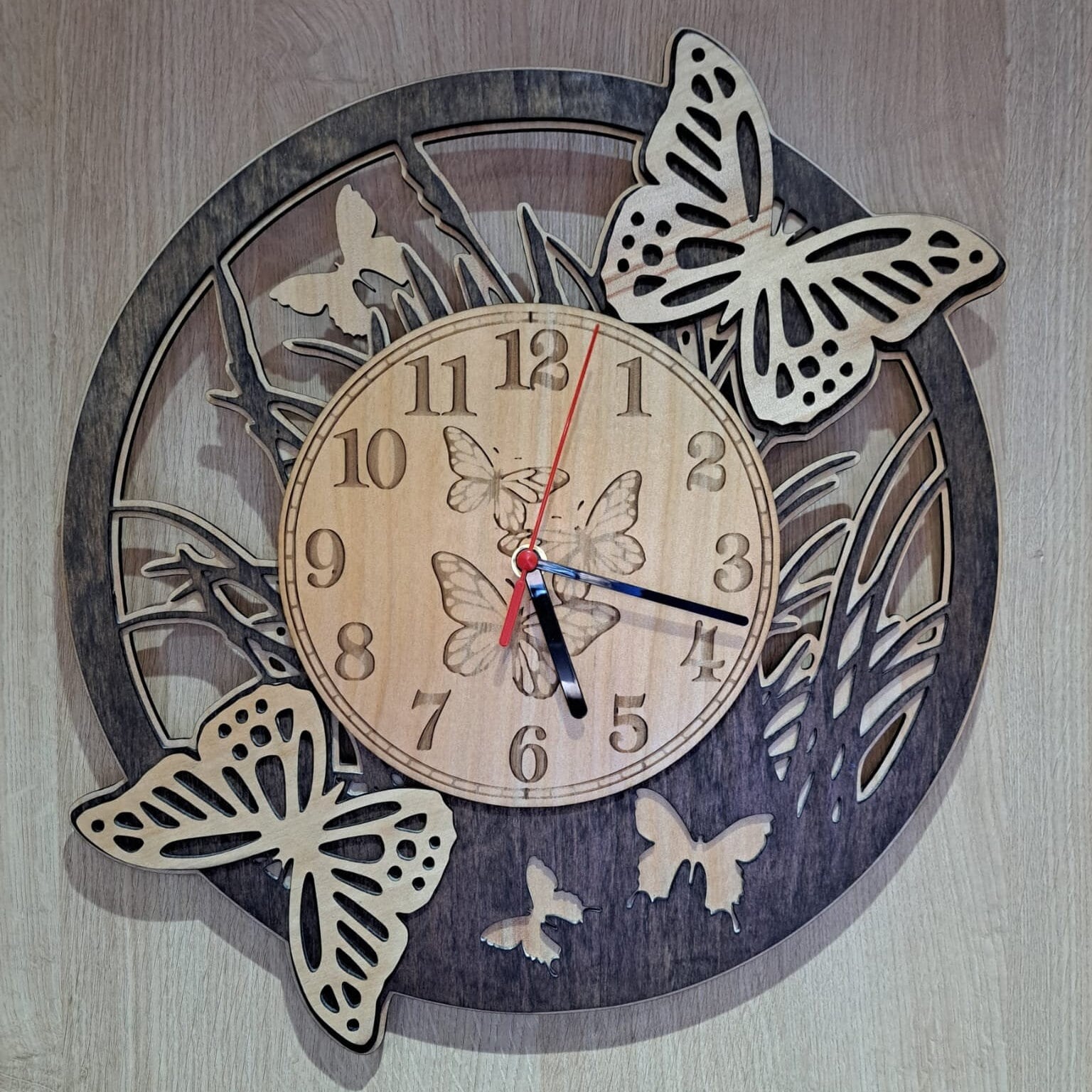 Multi Layered Butterfly Clock for Wall, Butterfly Wall Art, Unique Wall ...