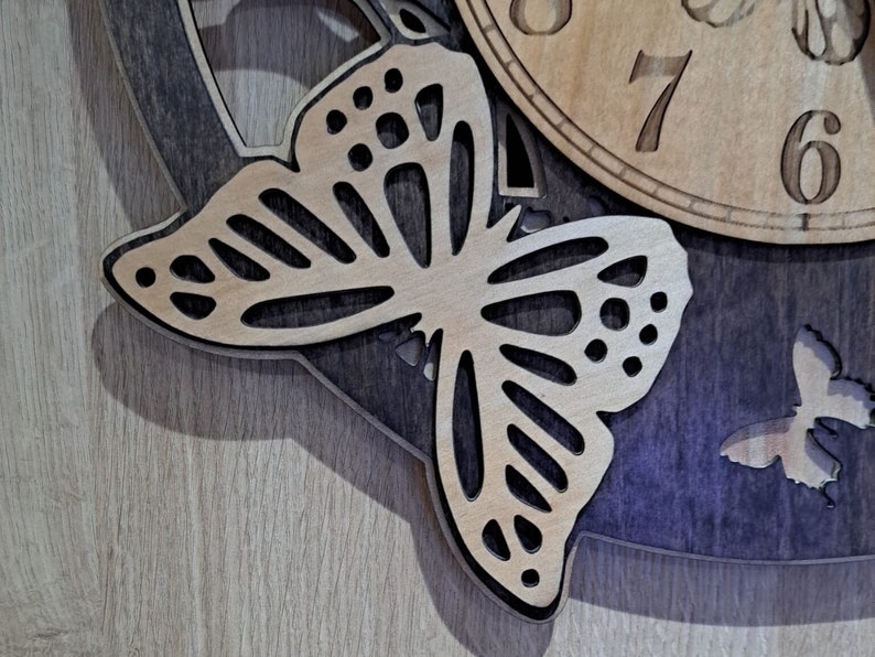 Multi Layered Butterfly Clock for Wall, Butterfly Wall Art, Unique Wall ...