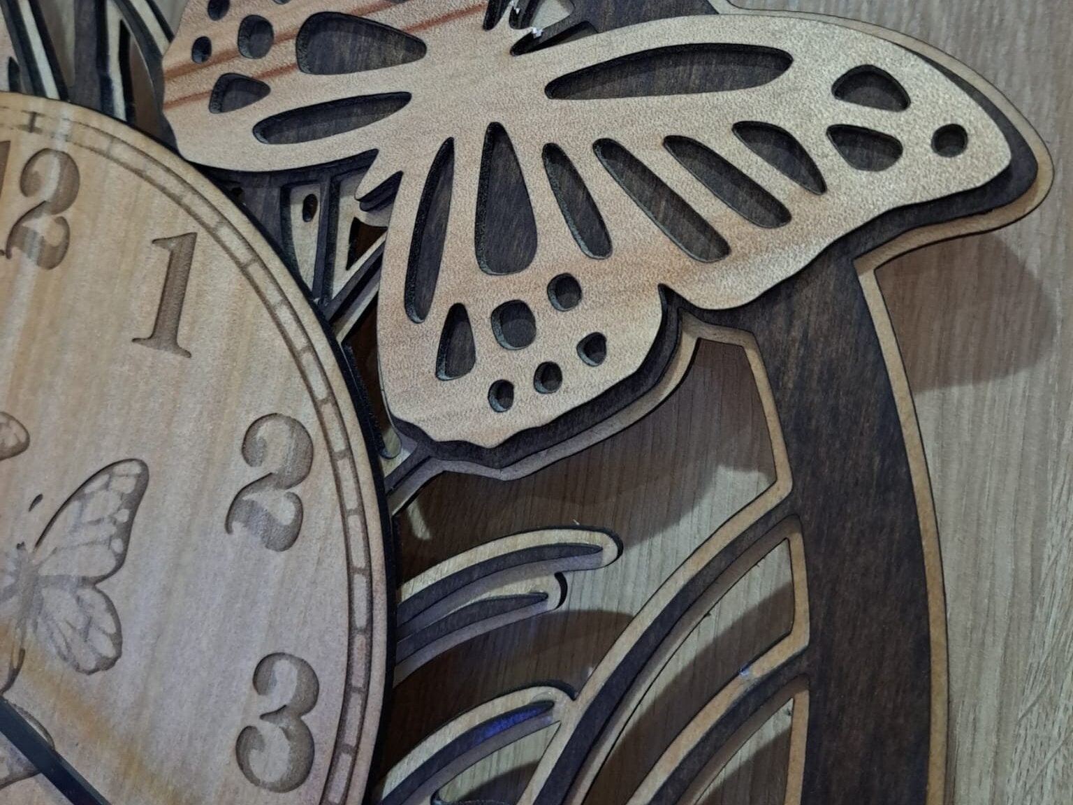 Multi Layered Butterfly Clock for Wall, Butterfly Wall Art, Unique Wall ...