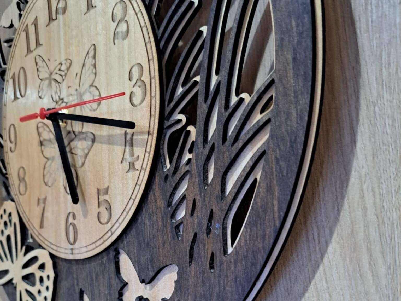 Multi Layered Butterfly Clock for Wall, Butterfly Wall Art, Unique Wall ...