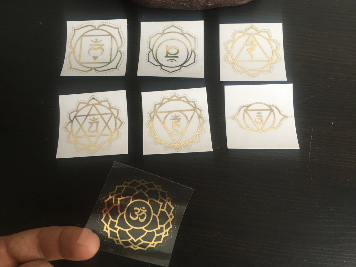 Chakra Symbols Golden Stickers Set of 7 - Etsy Canada