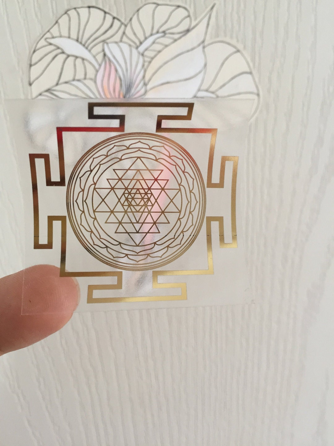 Golden Stickers Sri Yantra Transparent - Set of 7 - Etsy
