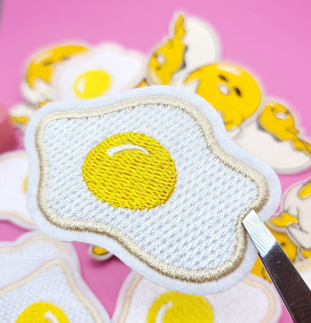Fried Egg Iron on Patch Yellow Egg Patches Cute Yellow Egg Kawaii Egg ...