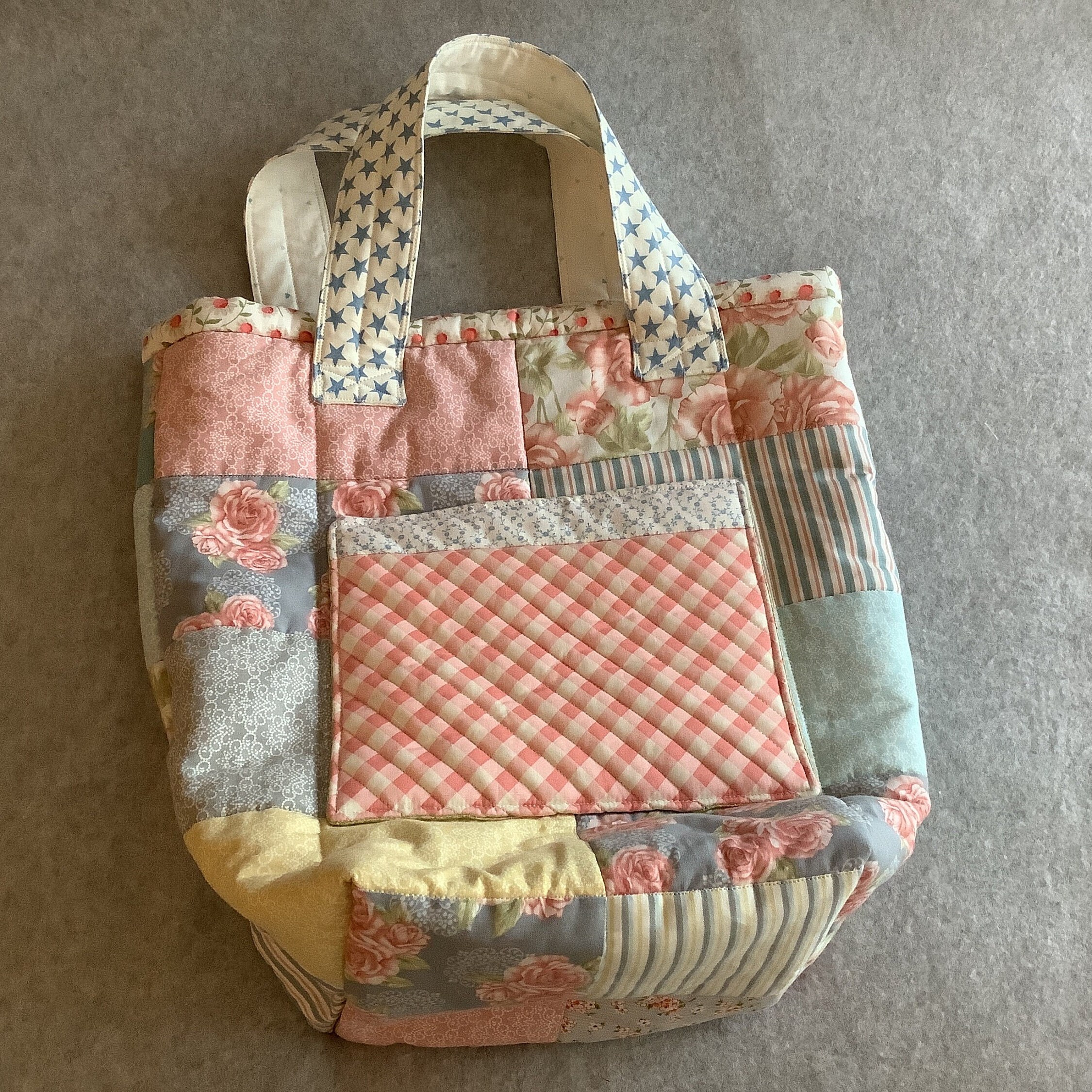 Quilted Tote Bag Large Deep Bag Two Pockets Fully Lined One of - Etsy