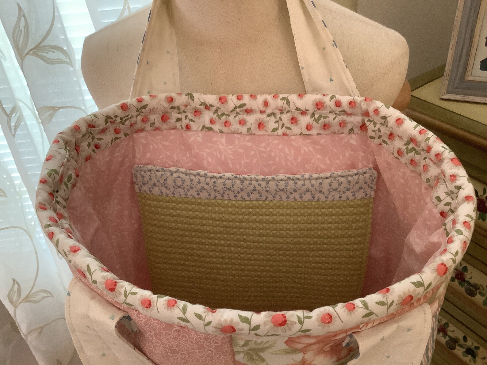 Quilted Tote Bag Large Deep Bag Two Pockets Fully Lined One of - Etsy