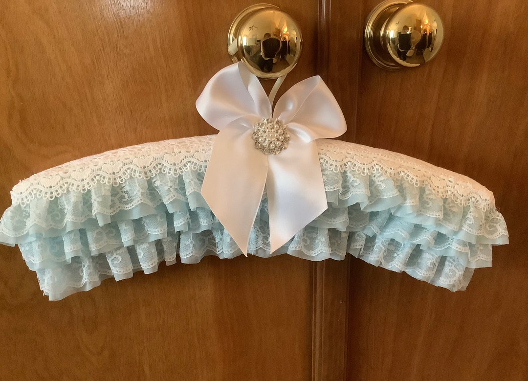 Decorative Hanger Lacy Frilly My Own Design One of a Kind Satin Bow ...