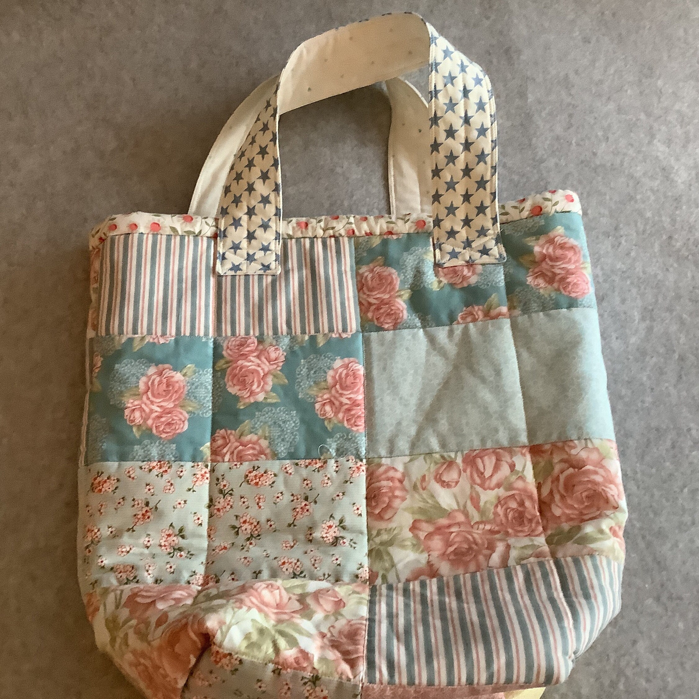 Quilted Tote Bag Large Deep Bag Two Pockets Fully Lined One of - Etsy