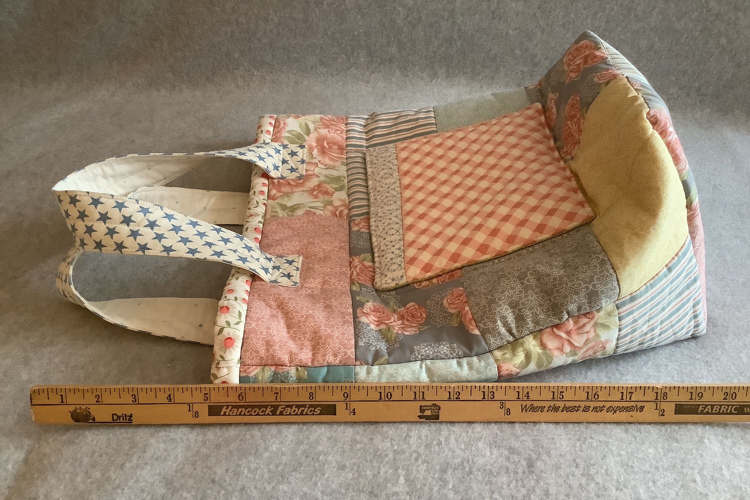 Quilted Tote Bag Large Deep Bag Two Pockets Fully Lined One of - Etsy