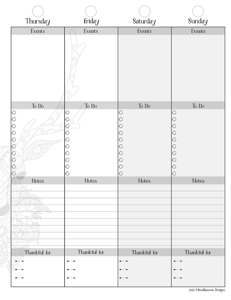 Undated Monthly and Weekly COLORING Planner Pages - Etsy