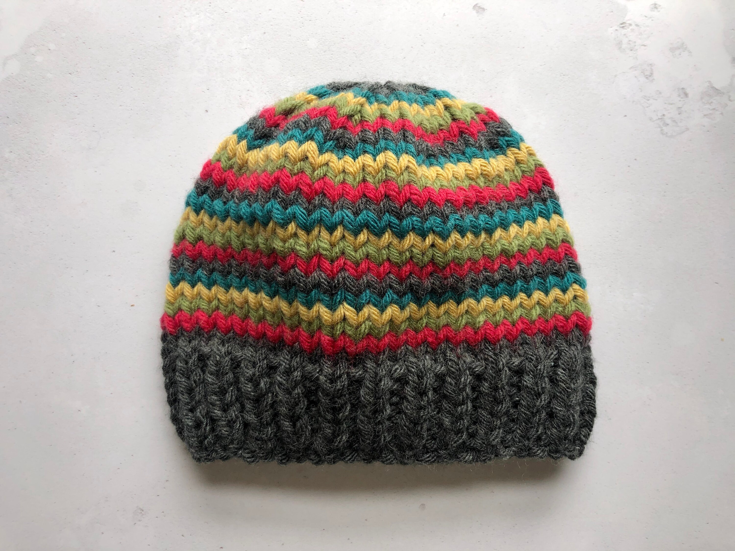 Multi Colour Striped Knitted Beanie Hat - Etsy.de