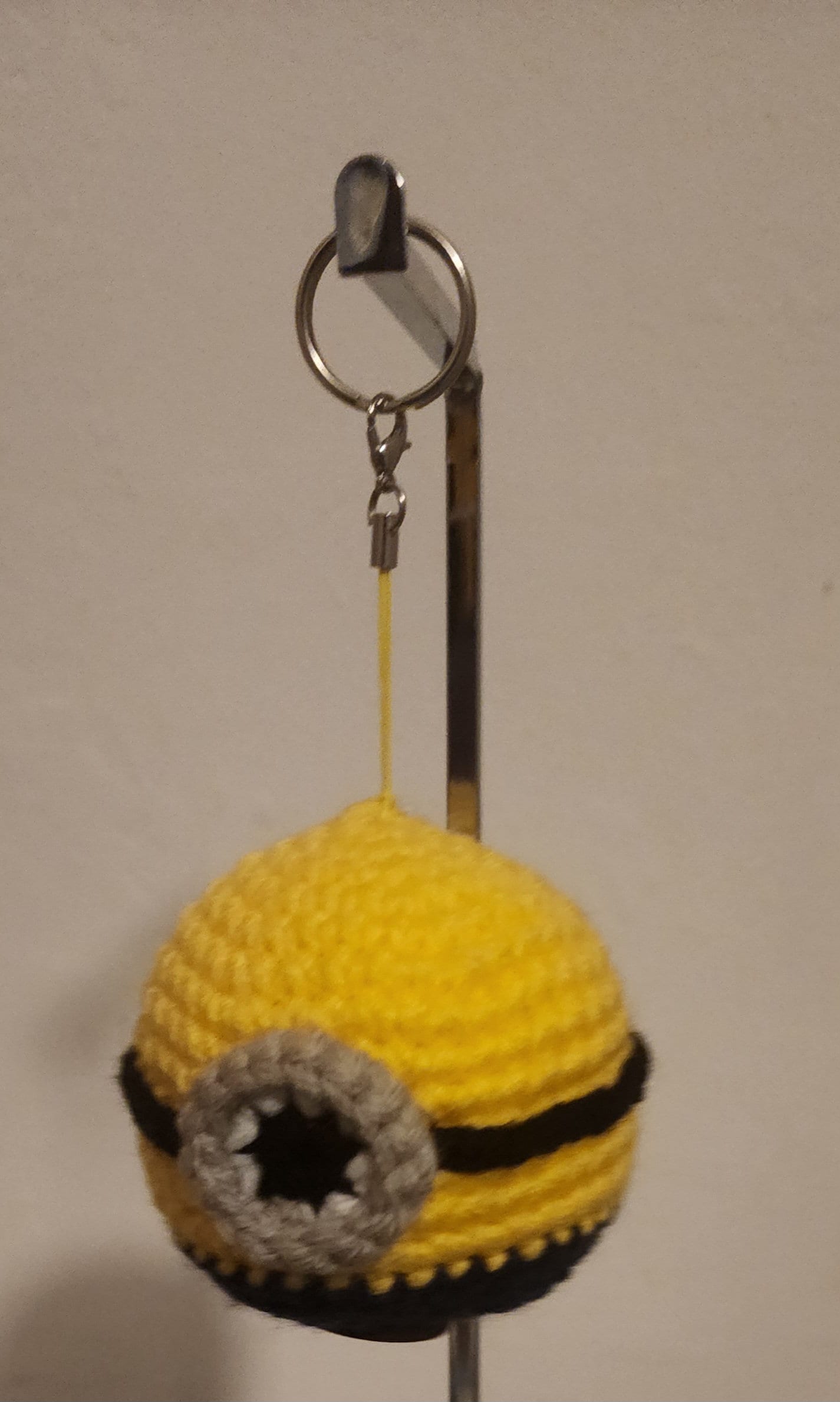Crochet Minion Like Keychain Yellow and Navy Blue. - Etsy