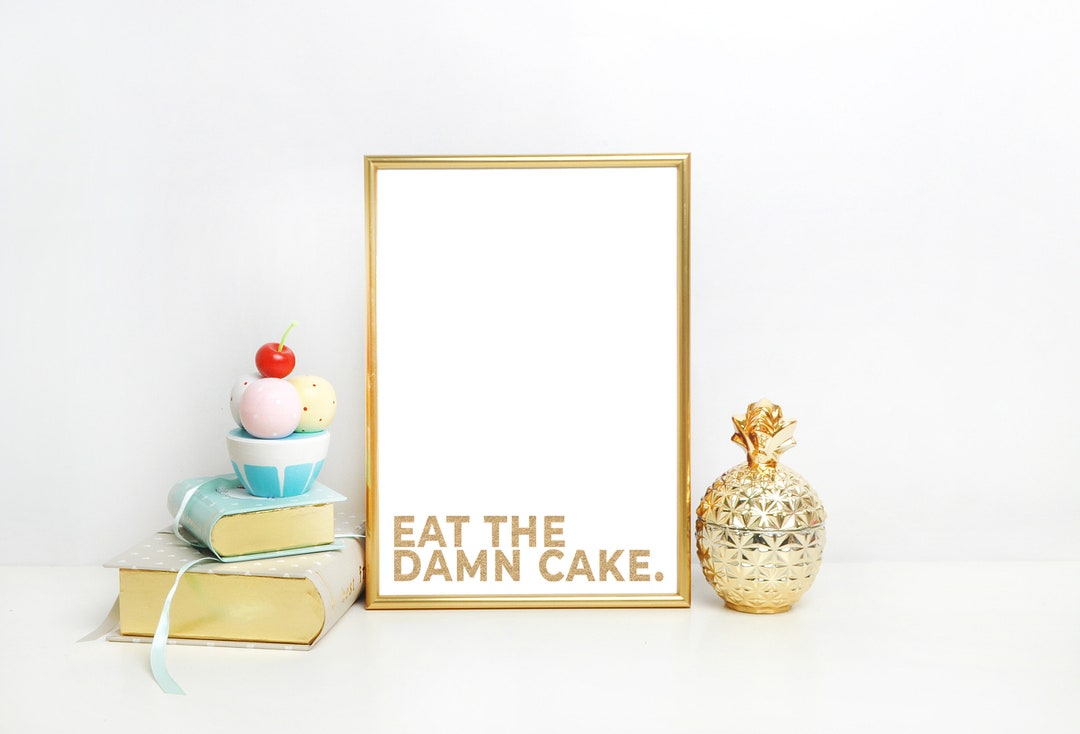 Gold Glitter Cake Printable Wall Art, Glitter Gold Decor, Glitter Gold ...