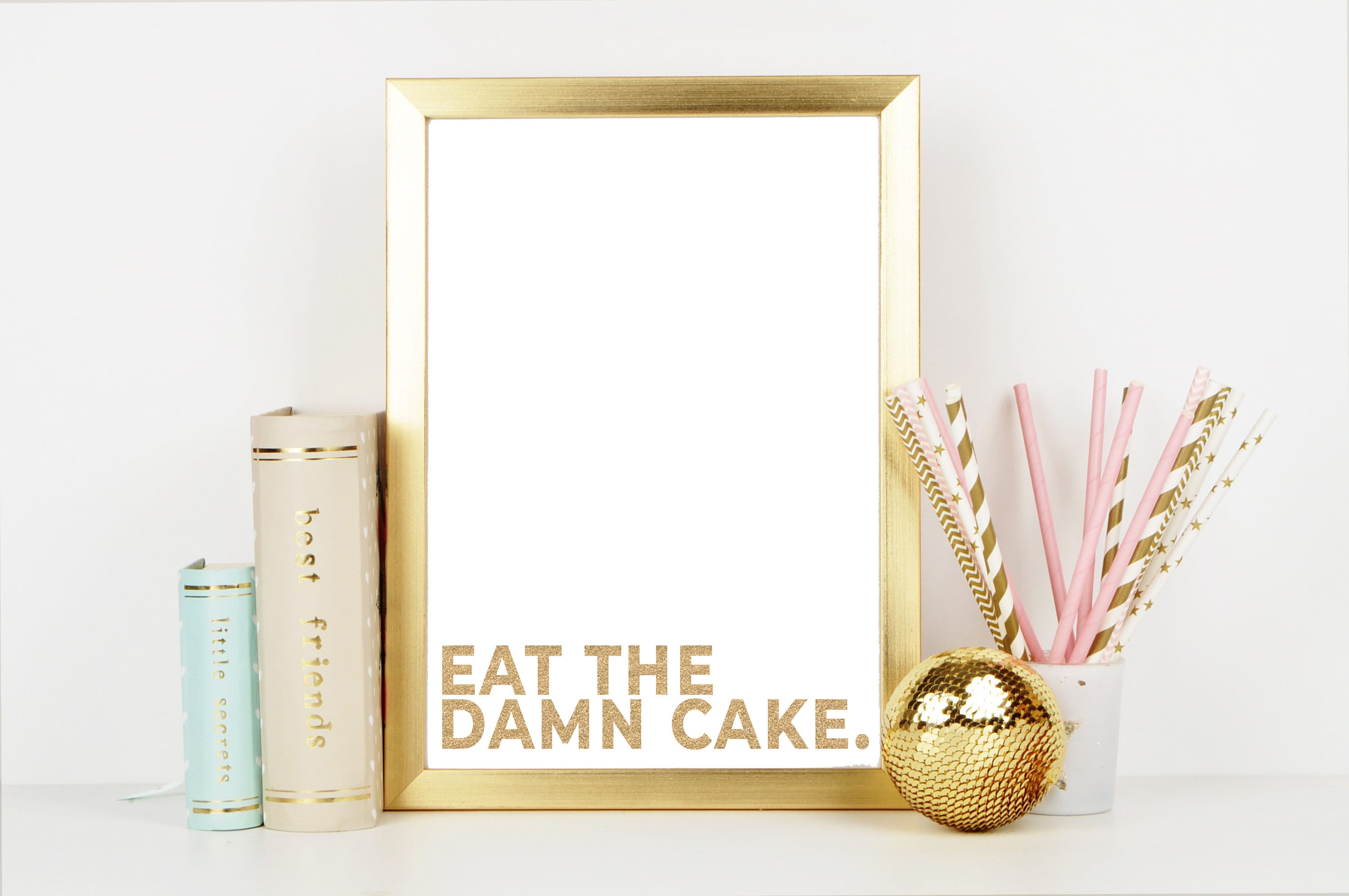 Gold Glitter Cake Printable Wall Art, Glitter Gold Decor, Glitter Gold ...