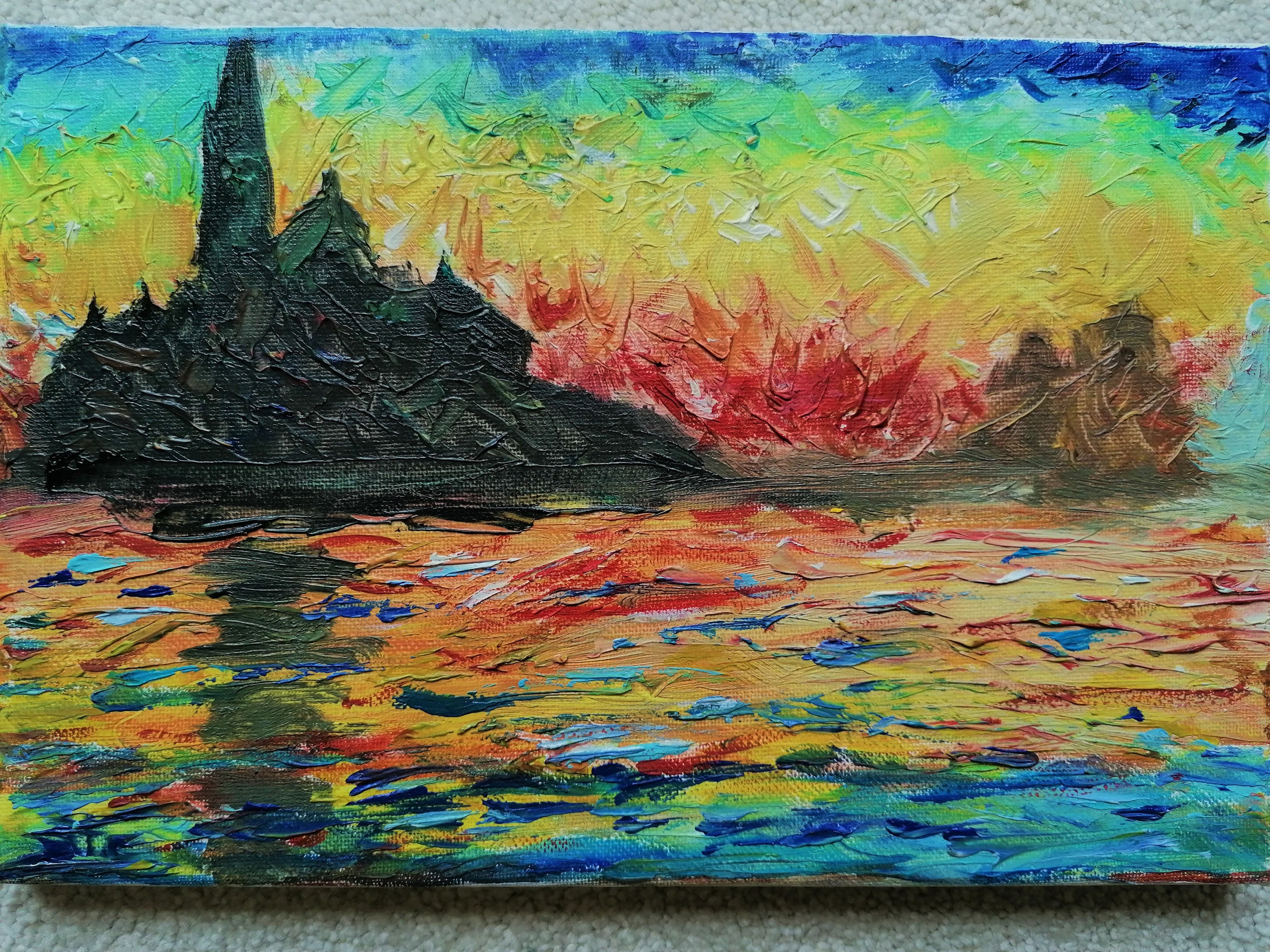 Landscape Sunset Impressionism Rainbow Original Oil Painting - Etsy UK