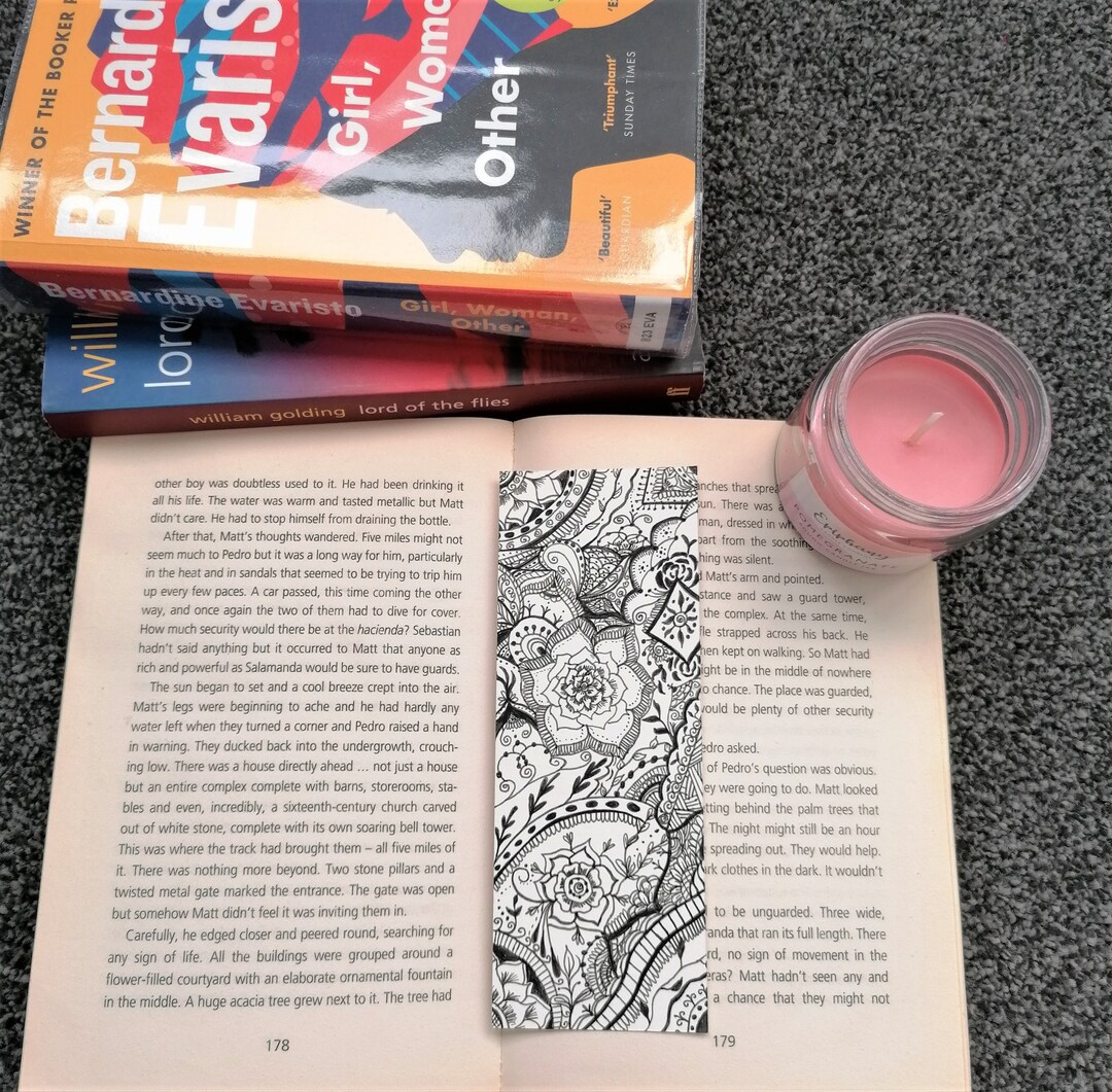 Hand Drawn Original Mandela Ink Bookmark, Floral Detailed Mandela Henna ...
