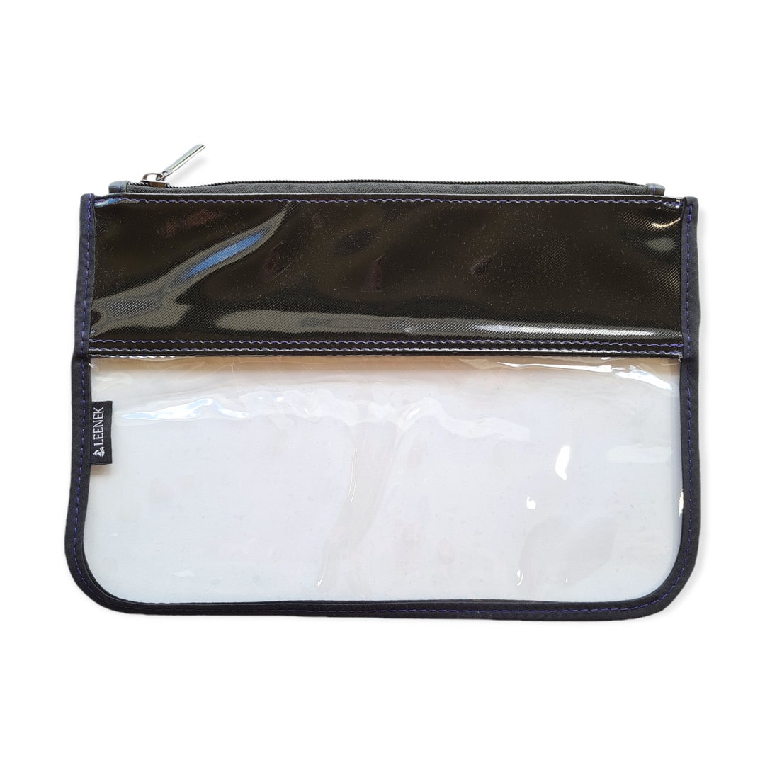 Black Large Clear Pouch, Vinyl See Through Cosmetics and Make up Bag ...