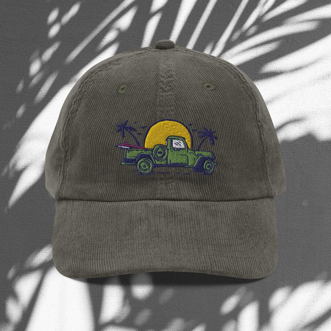 Embroidered Surf Truck Vintage Corduroy Cap - Etsy