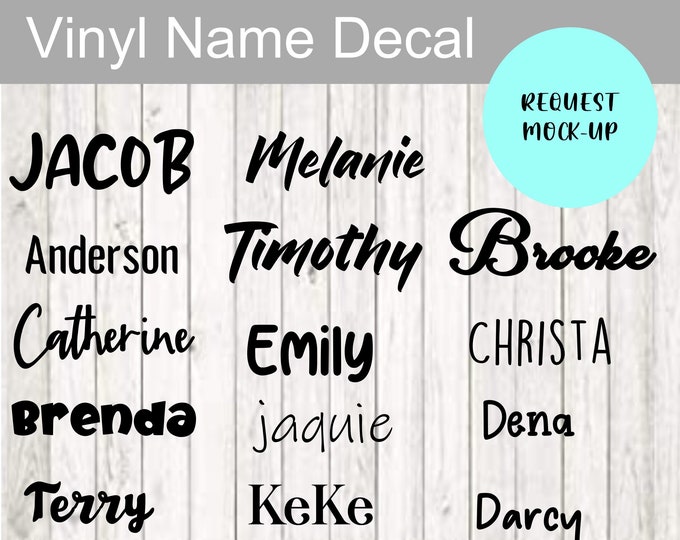 Custom Vinyl Lettering Decals Custom Text Decals Custom Name Decals ...