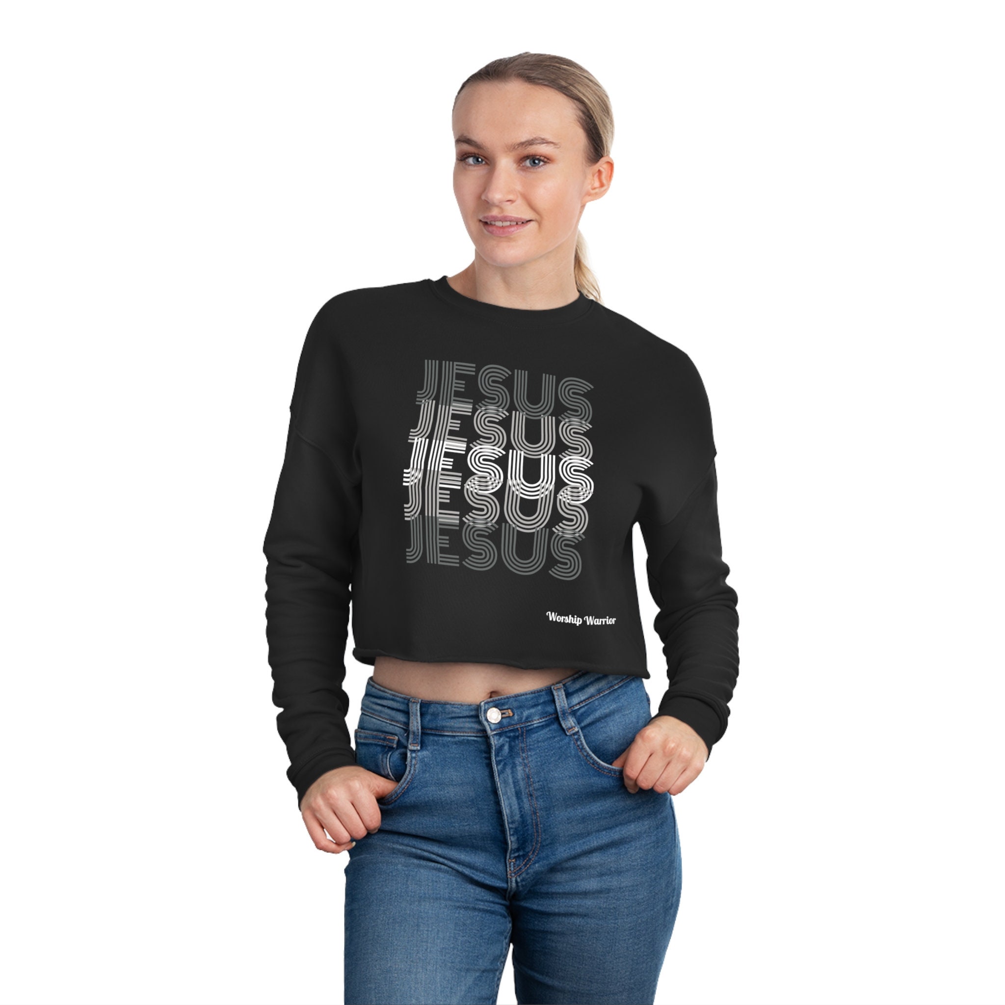 JESUS - Women's Cropped Sweatshirt - Etsy