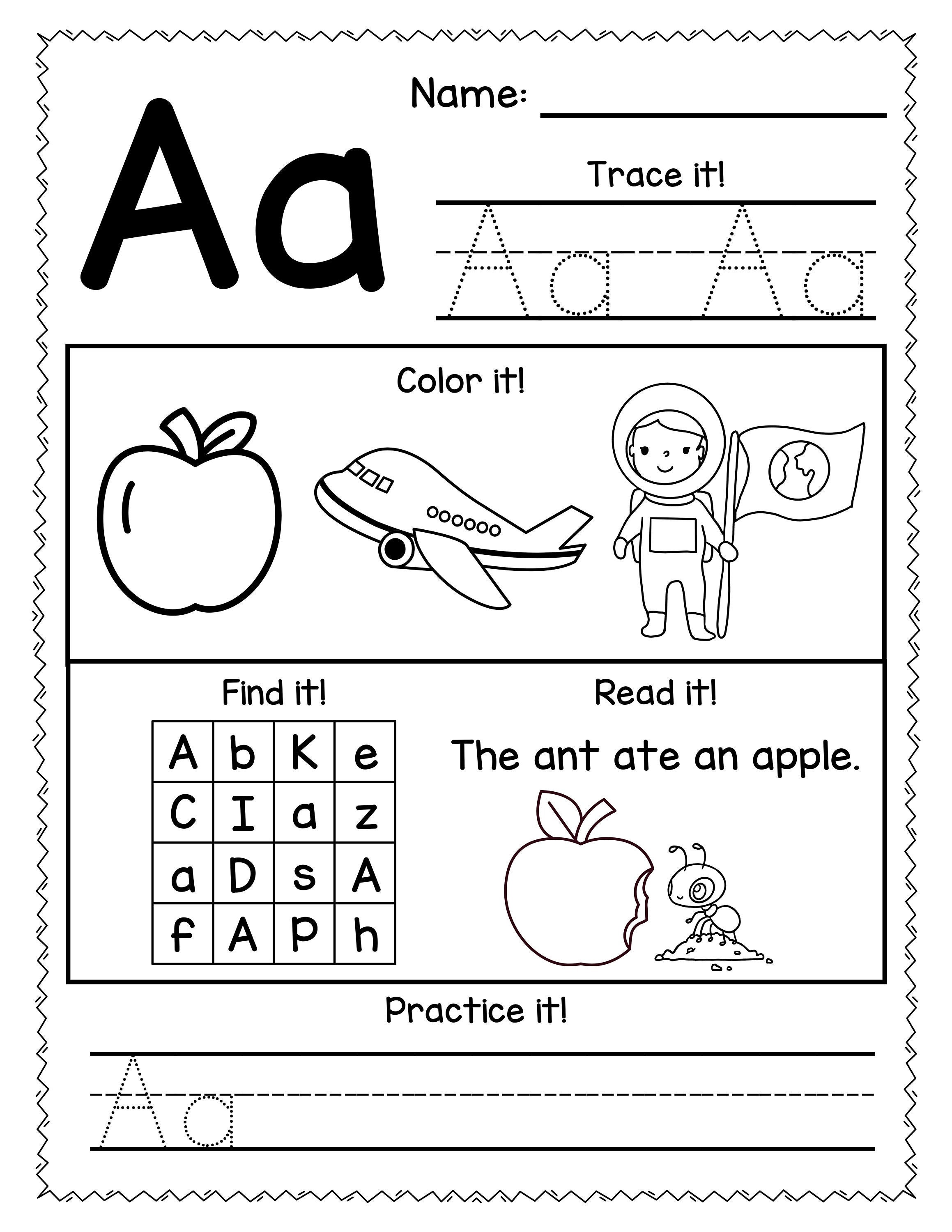 Alphabet Worksheets 26 Pages of Alphabet Worksheets for Preschool ...