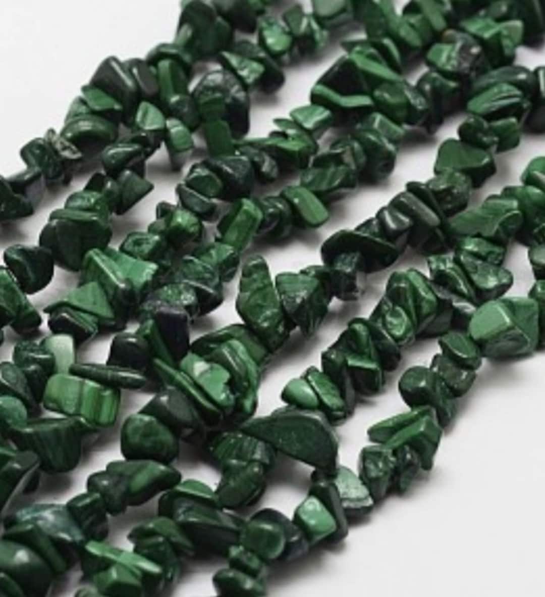 Strand 220 Dark Green Malachite Chip Beads, 3-6 X 7-13 X 2-4mm, Drilled ...