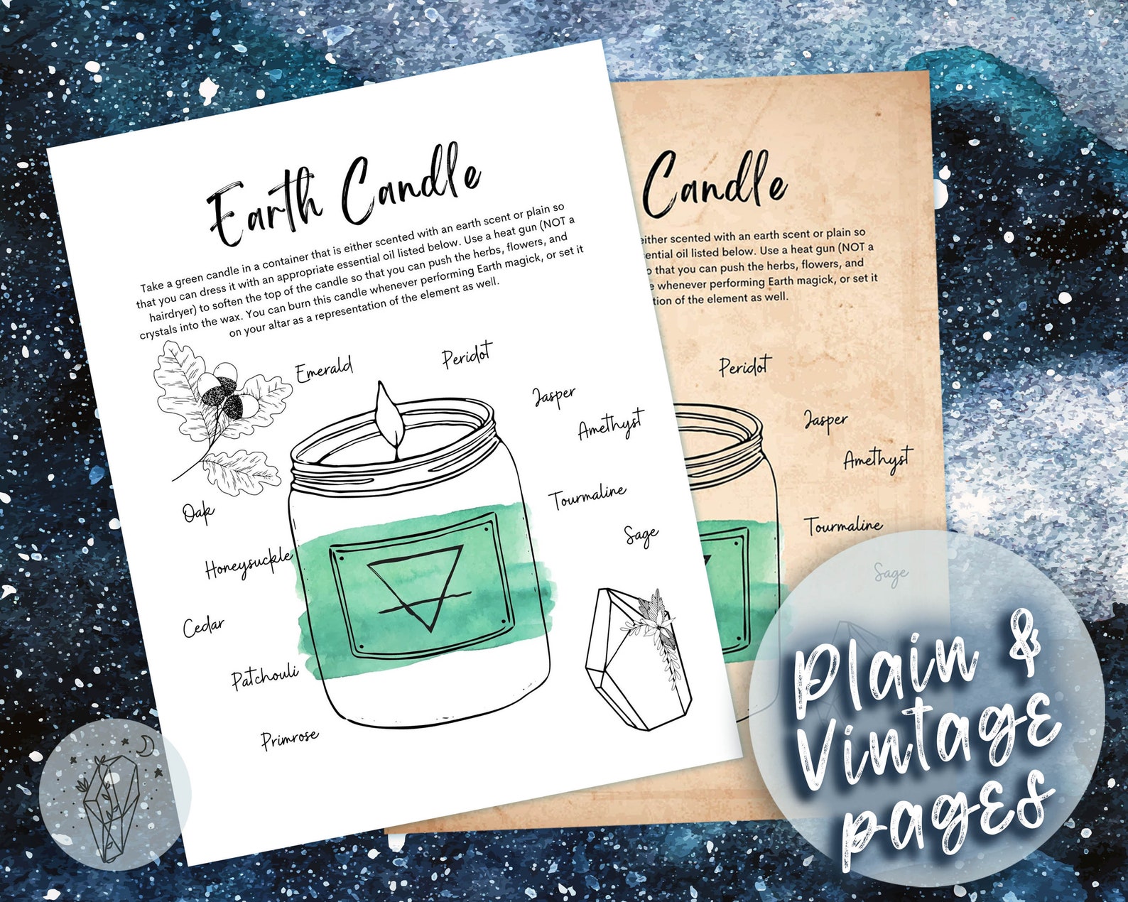 Earth Element Magic Book of Shadows Printable Grimoire Pages. | Etsy