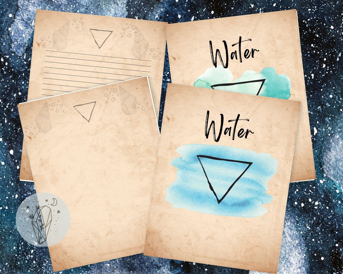 Water Element Magic Book of Shadows Printable Grimoire Pages. - Etsy