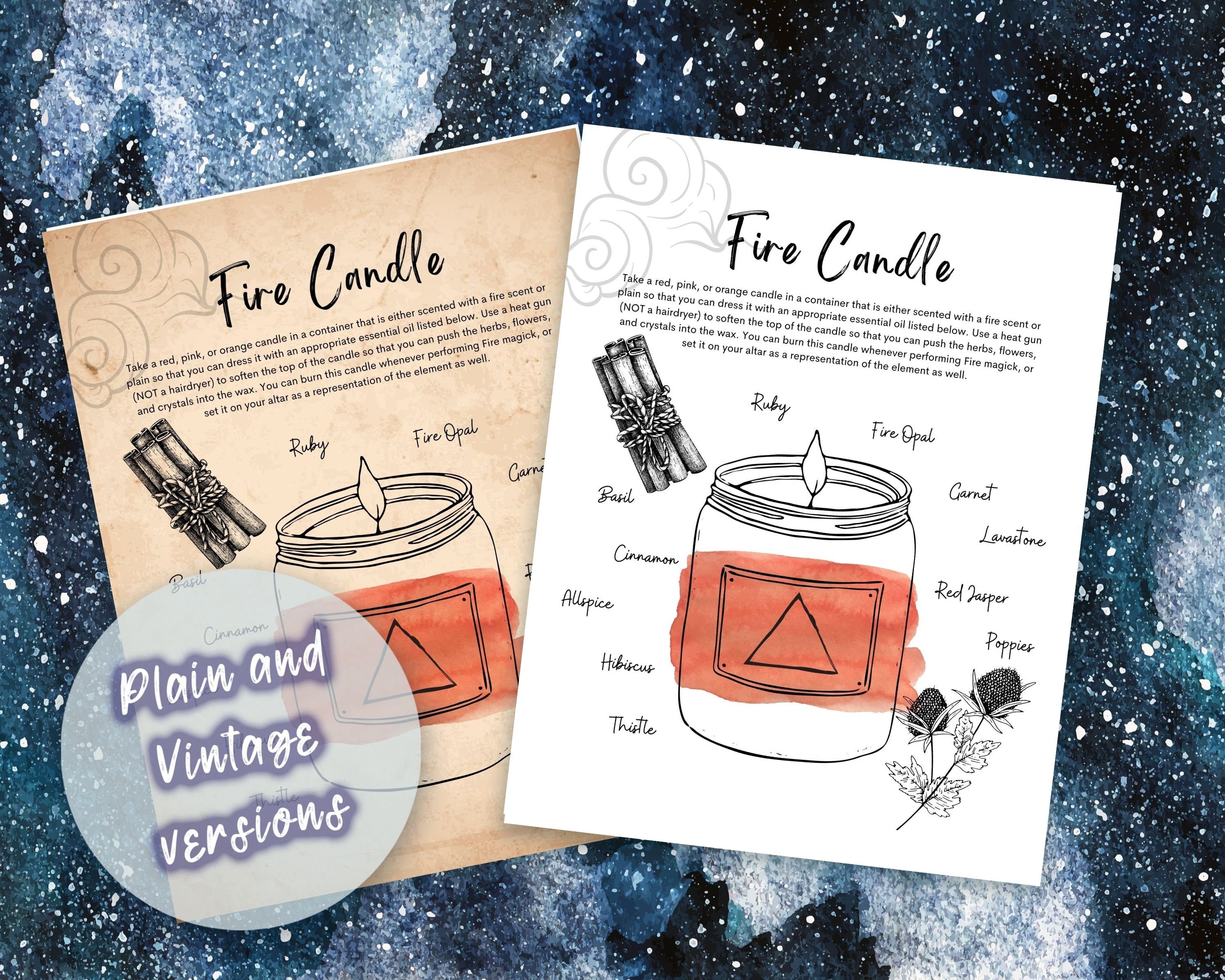 Fire Element Magic Book of Shadows Printable Grimoire Pages. - Etsy